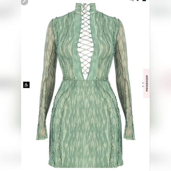 House of CB | Dresses | House Of Cb Dylan Ivy Printed Mesh Lace Up Mini ...
